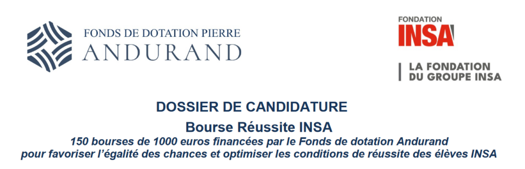 Lancement des bourses du programme Réussite INSA : appel à candidatures ...